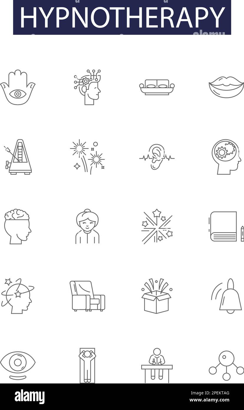 Hypnotherapy line vector icons and signs. Therapy, Hypnotherapist ...