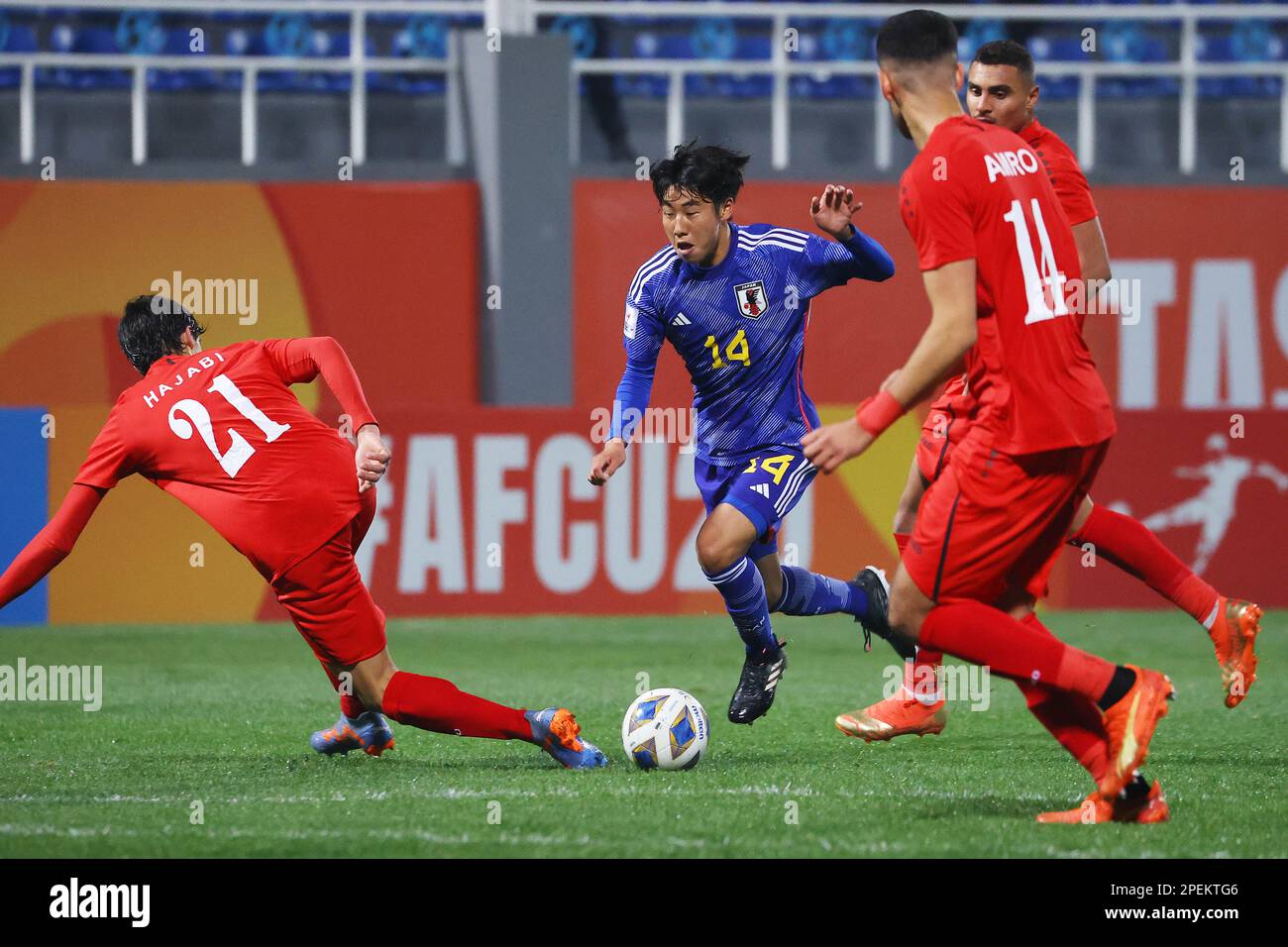Japan's Takatora Einaga during the 2023 AFC U-20 Asian Cup quarter ...