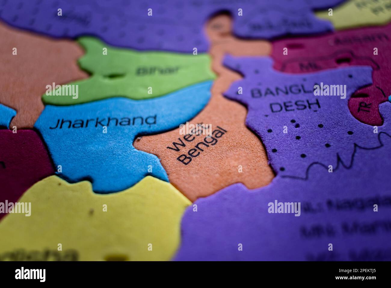 Selective focus on map of West Bengal - a state of India Stock Photo ...