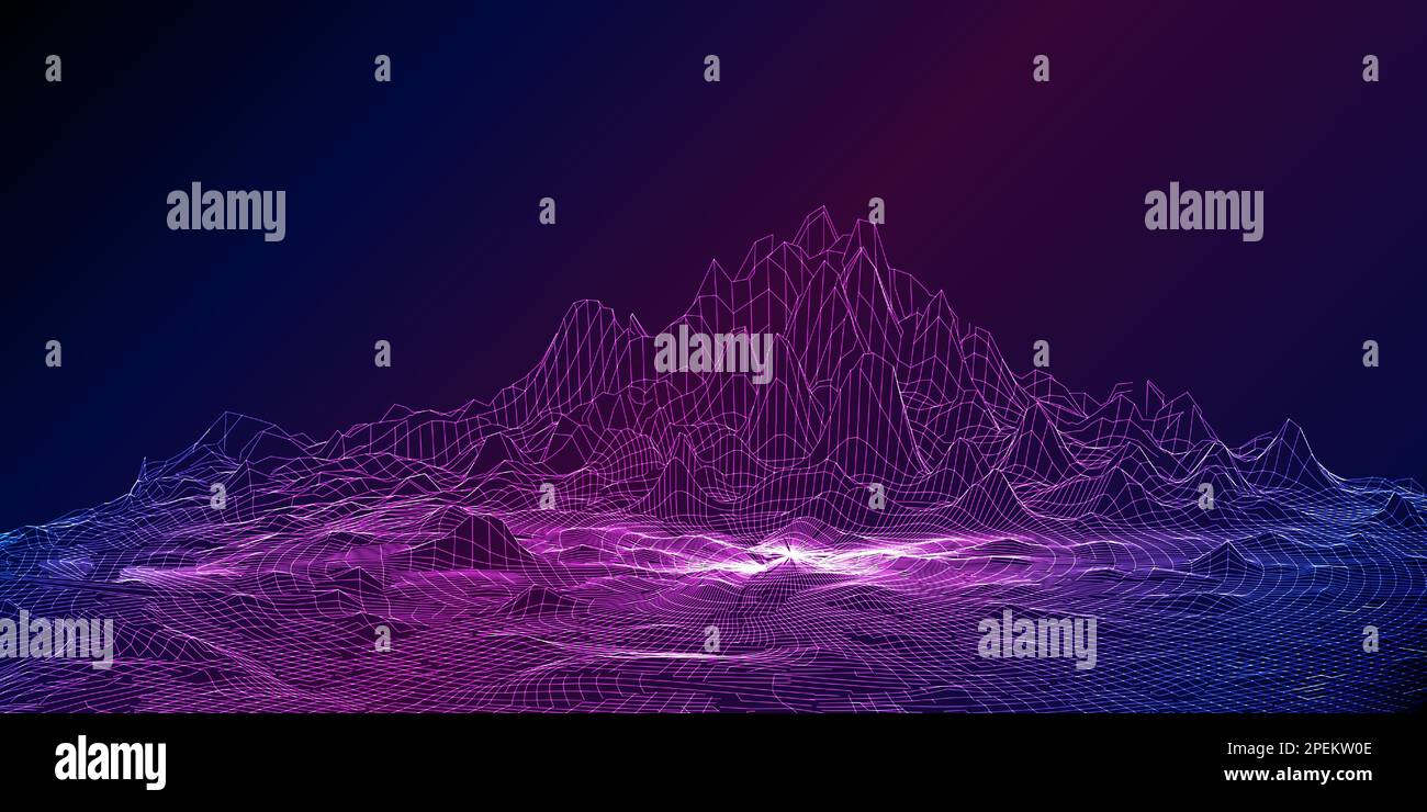 Abstract detailed wireframe modern techno landscape design Stock Vector ...