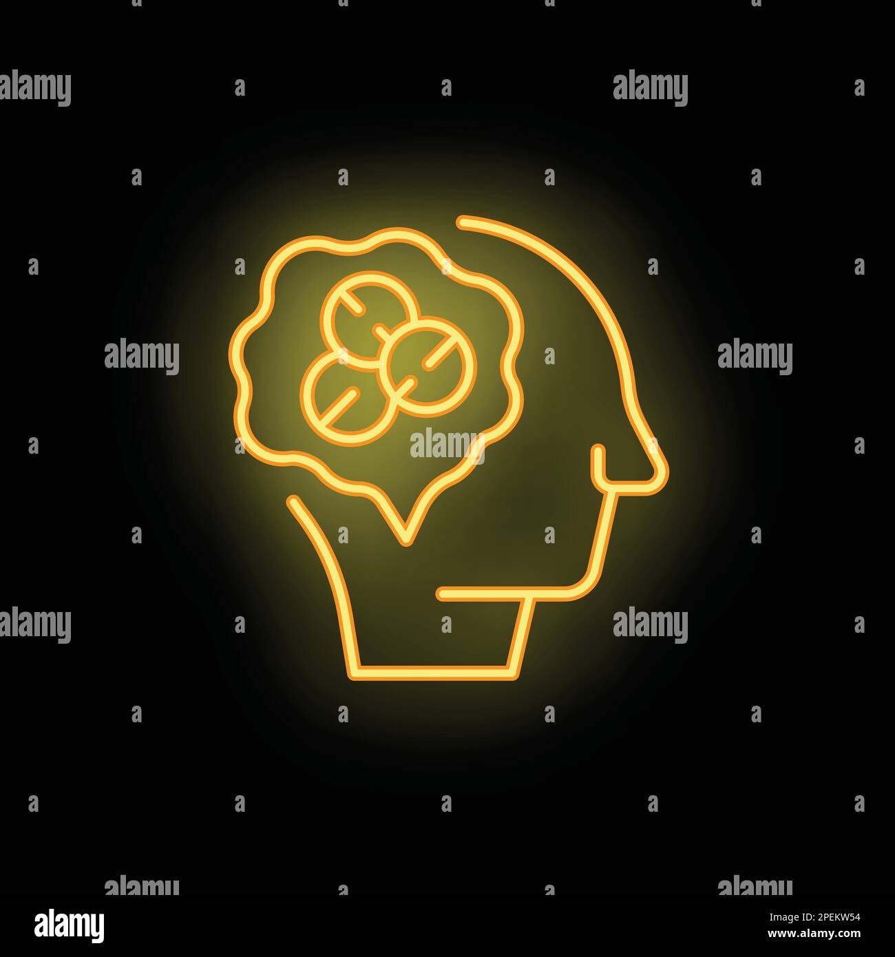 Mental stress icon outline vector. Burnout job. Sad work neon color ...