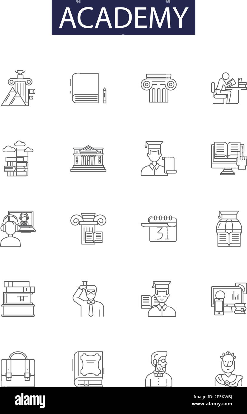 Academy line vector icons and signs. education, study, student ...