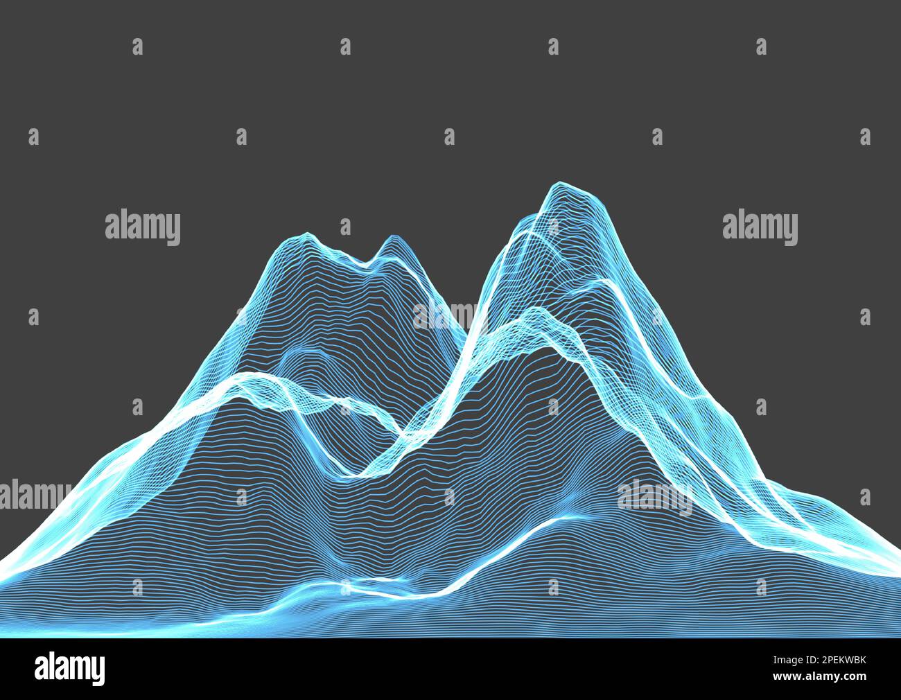 Abstract background with mountain landscape in wireframe design Stock ...