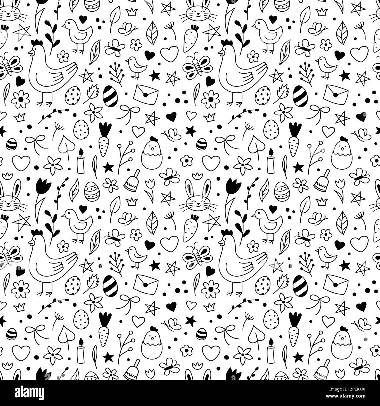 Rabbit hand drawn clipart Black and White Stock Photos & Images - Alamy