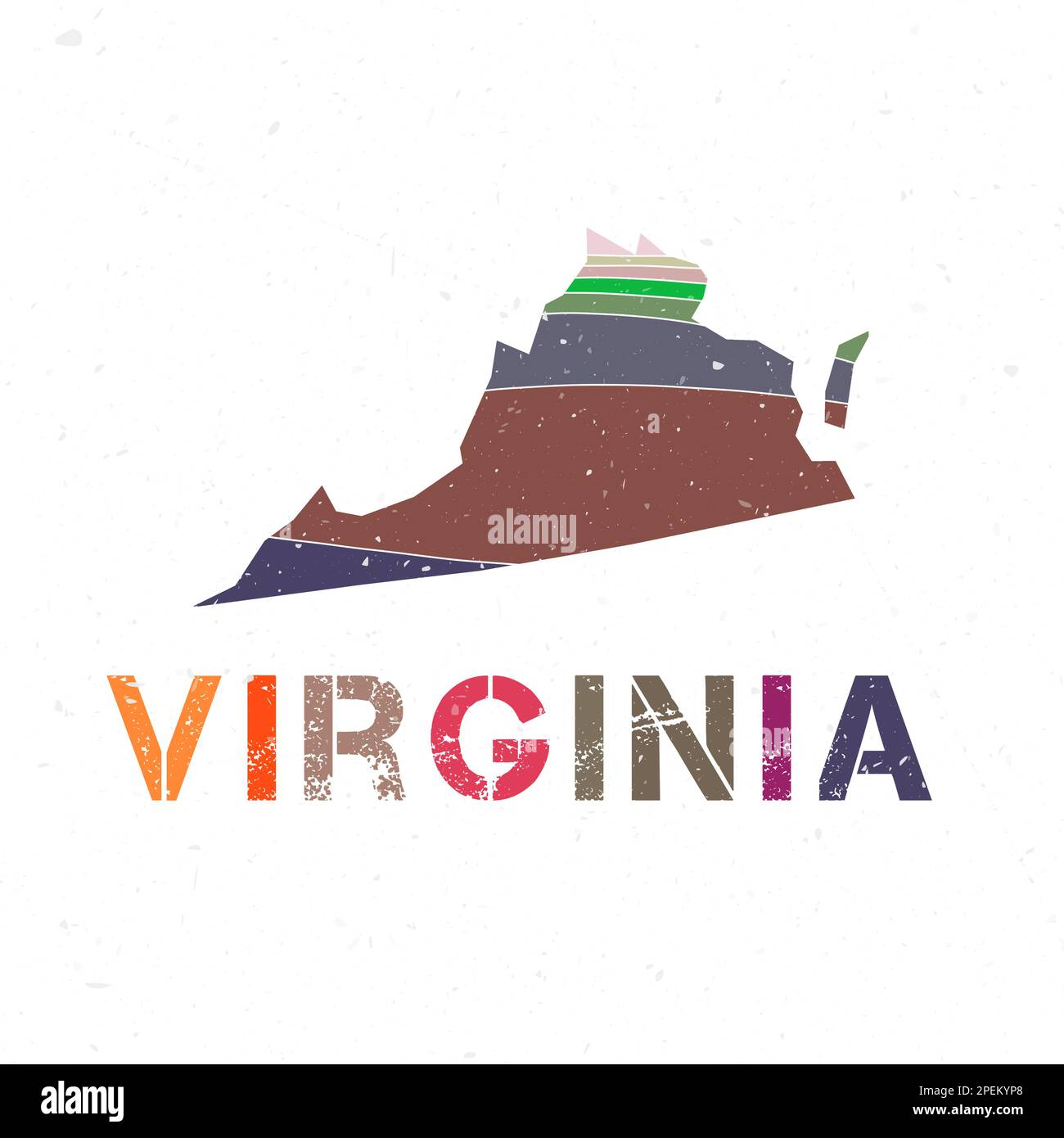 Virginia map design. Shape of the us state with beautiful geometric ...