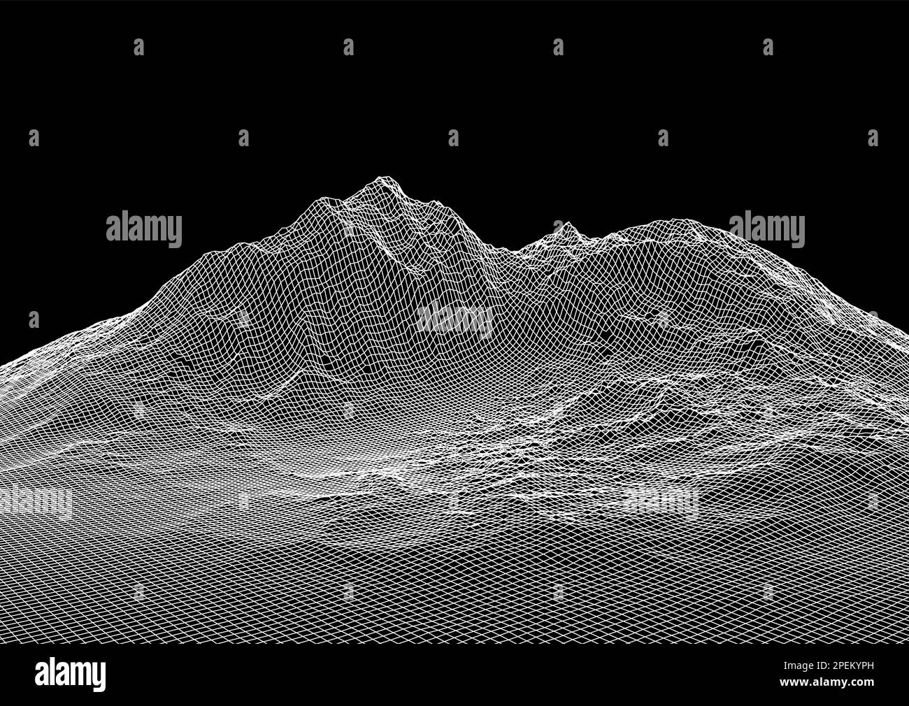 3d wireframe landscape Black and White Stock Photos & Images - Alamy