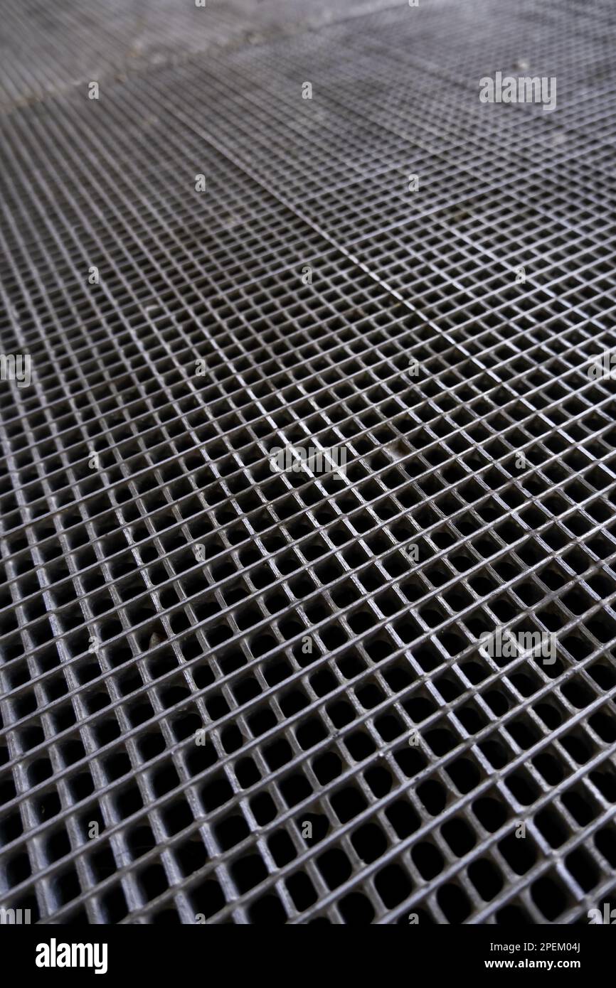 Detail of protection and safety grid to drain water in the city Stock ...