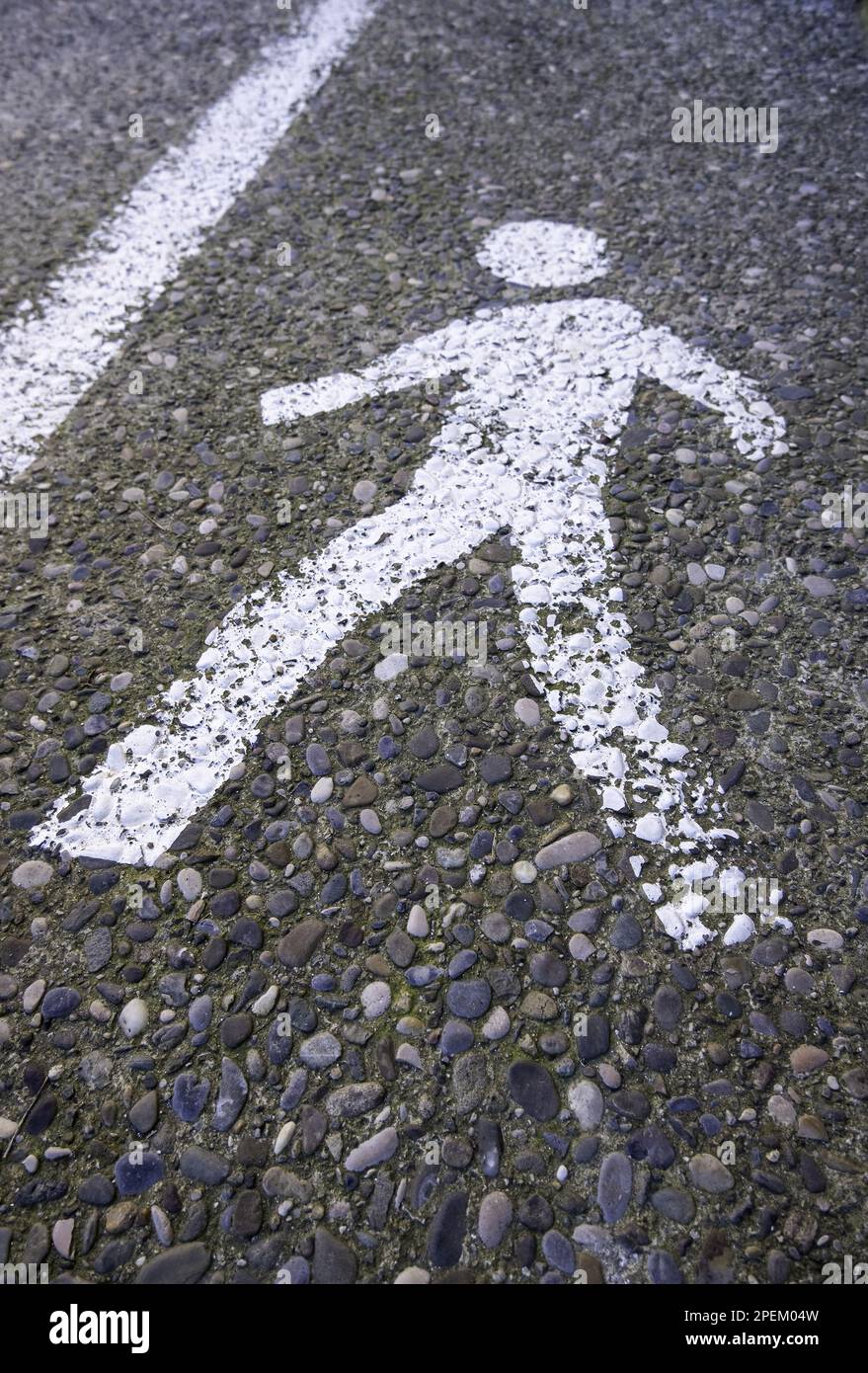 Detail of pedestrian zone sign in the city, pedestrian walkway Stock ...