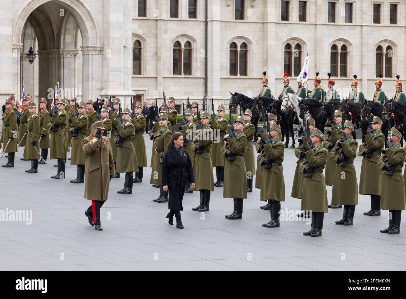 Budapest, Hungary. 15th Mar, 2023. Hungarian President Katalin Novak ...