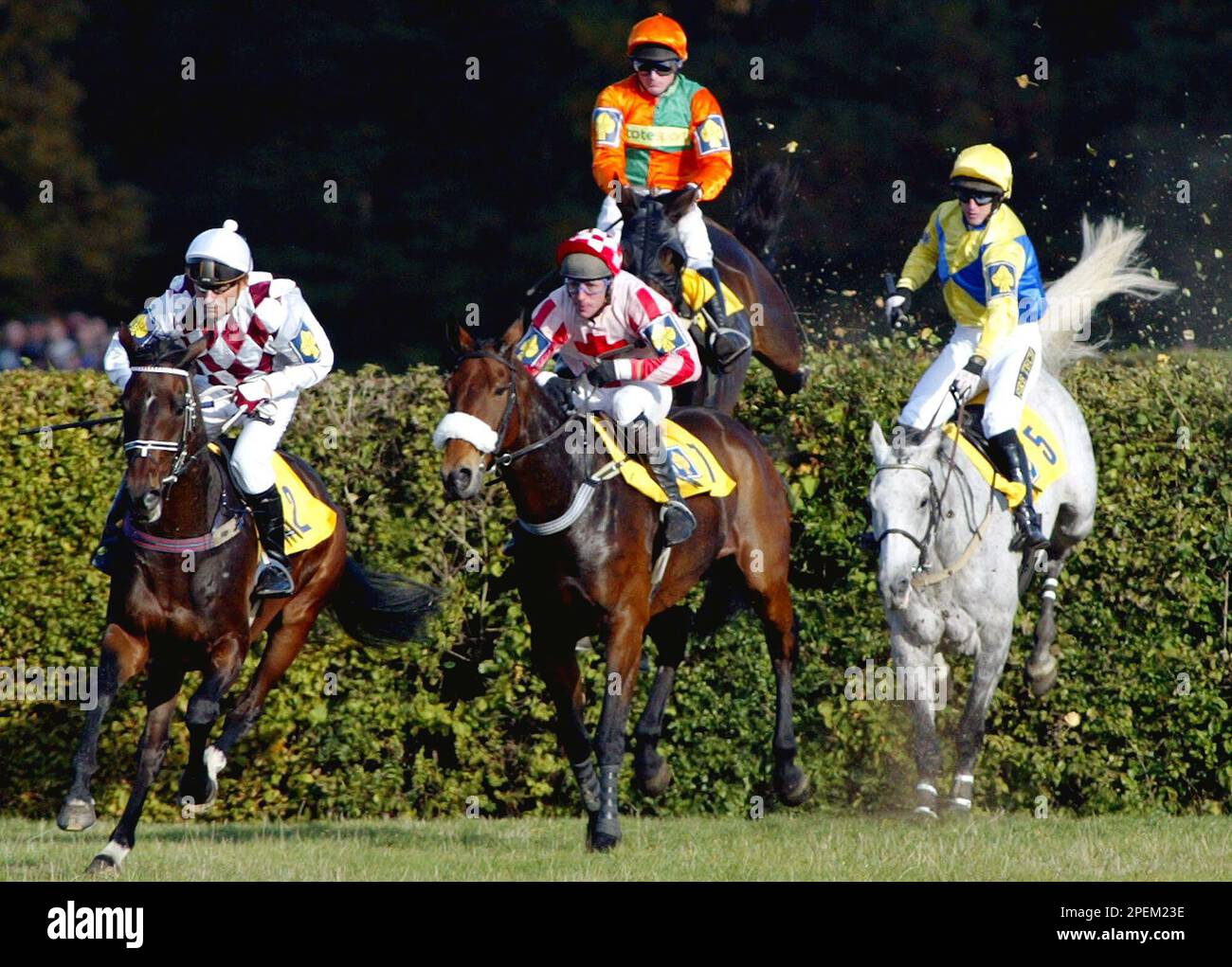 Czech jockey Josef Vana on German horse 'Retriever', left, Britain's ...