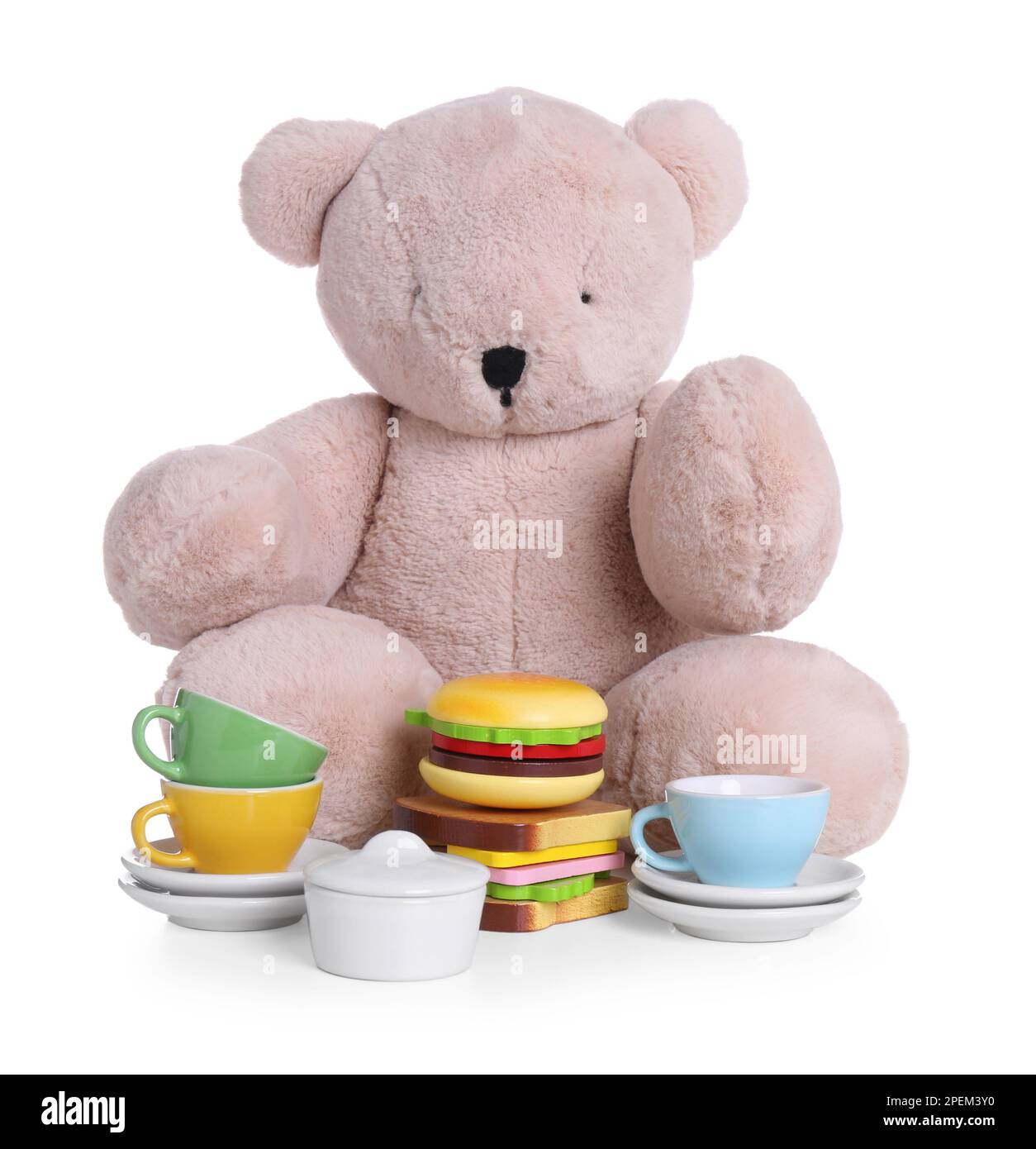 Set of different cute toys on white background Stock Photo - Alamy