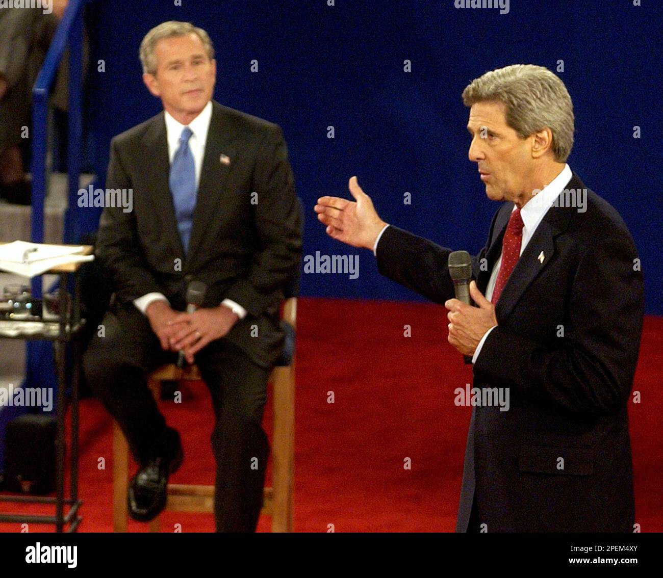 Democratic presidential candidate Sen. John Kerry gestures toward ...