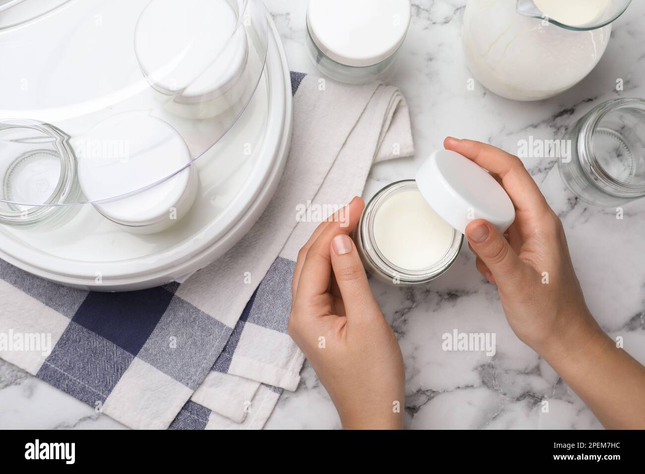 Opening jar yogurt hi-res stock photography and images - Alamy