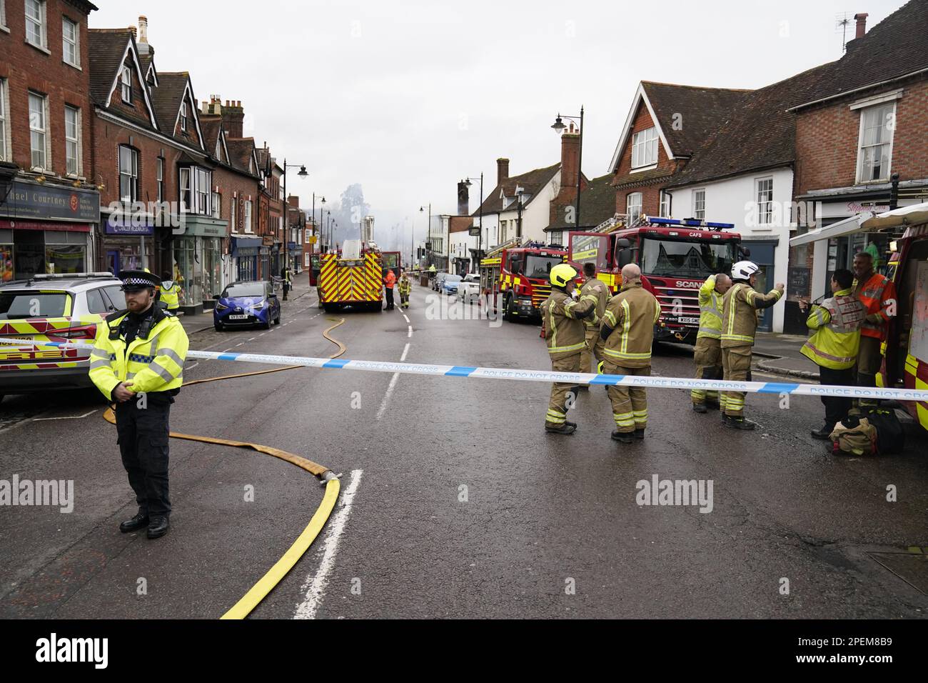 Firefighters dealing with a fire in Midhurst, West Sussex which ...