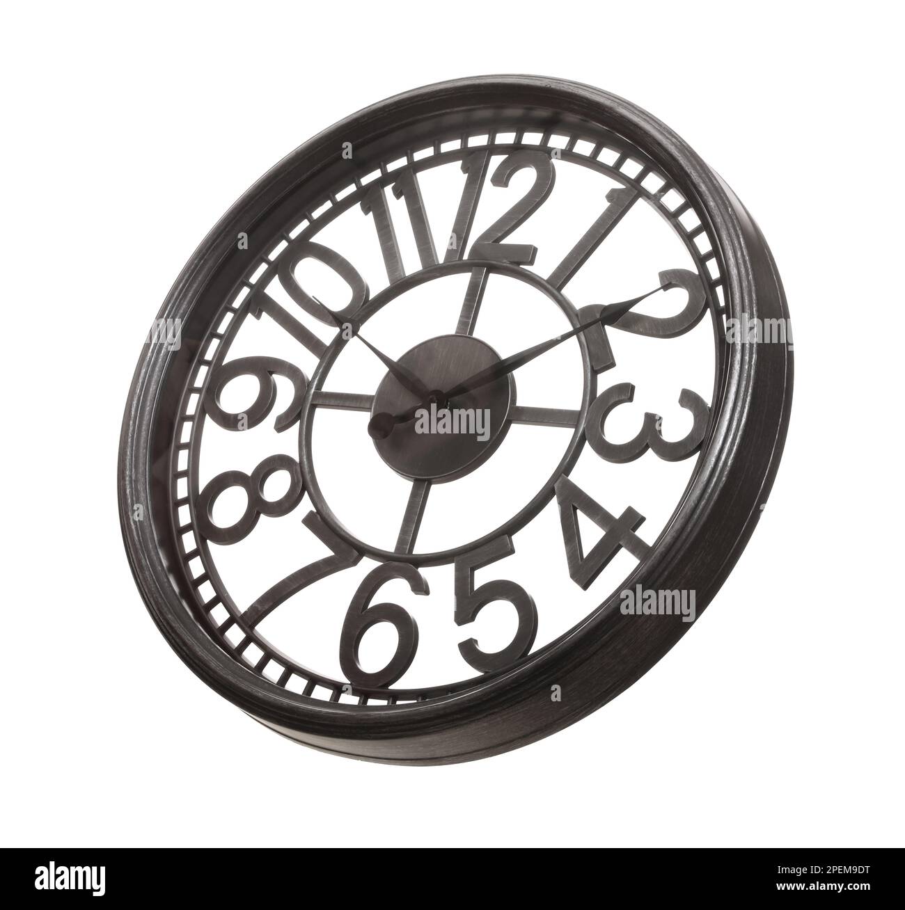 Stylish analog clock on Cut Out Stock Images & Pictures - Alamy
