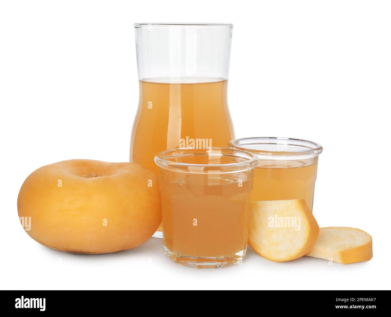 Freshly made turnip juice on white background Stock Photo - Alamy