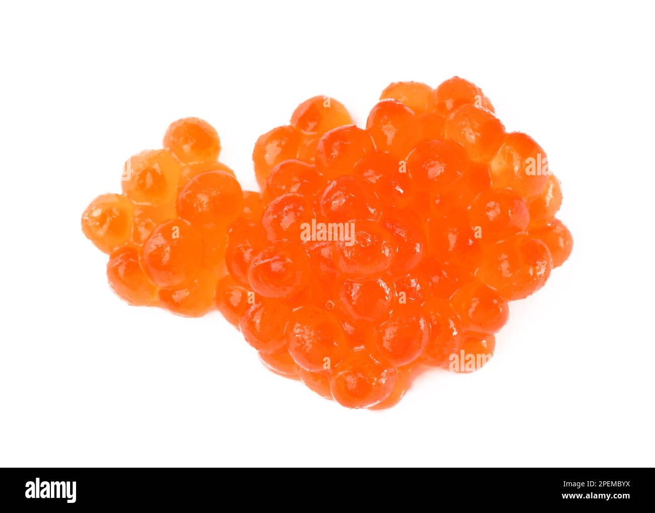 Pile of delicious red caviar isolated on white, top view Stock Photo ...