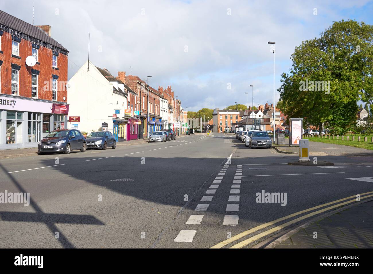 Quiet high street scene in Burton on Trent, UK Stock Photo - Alamy