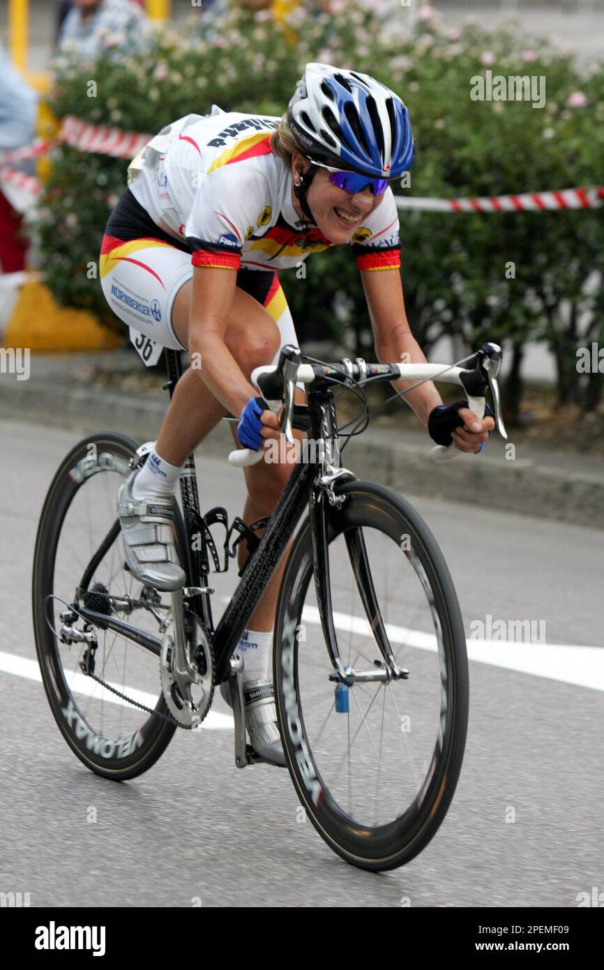 Judith Arndt of Germany on her way to win the Elite Women's road race ...