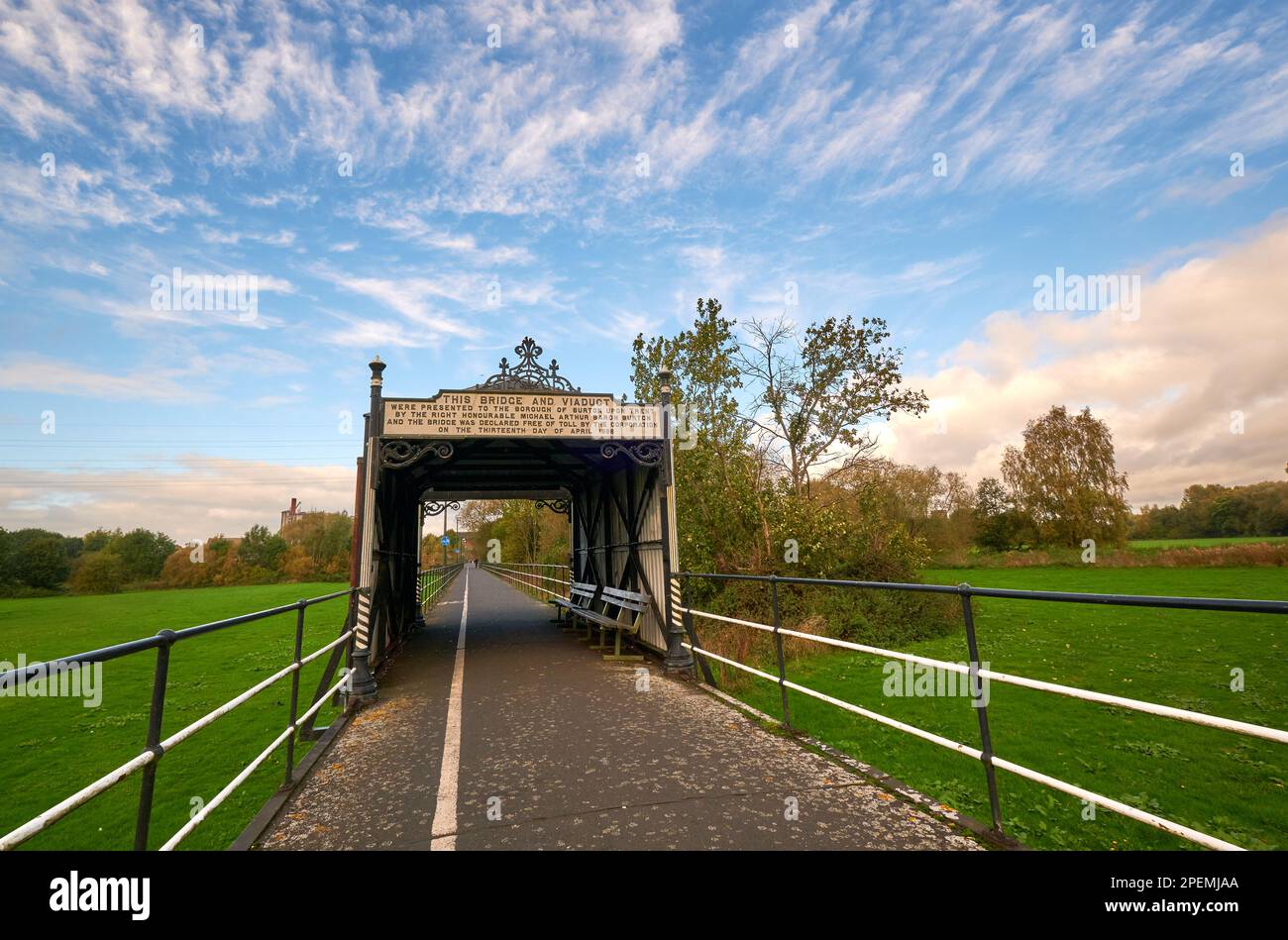 Old Victorian causeway bridge in Burton on Trent, UK Stock Photo - Alamy