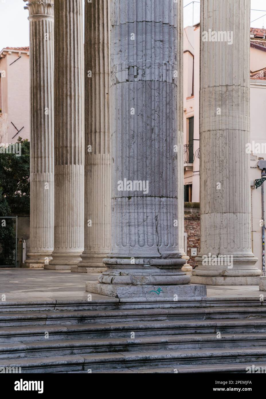 Architectural detail of old columns in Venice, Italy Stock Photo - Alamy