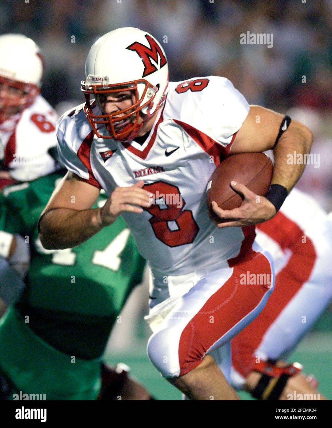 Miami, Ohio quarterback Josh Betts runs the ball against Marshall ...