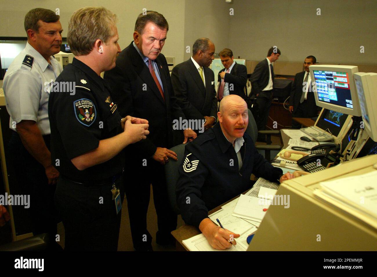 Homeland Security Secretary Tom Ridge, third from left, tours Air ...