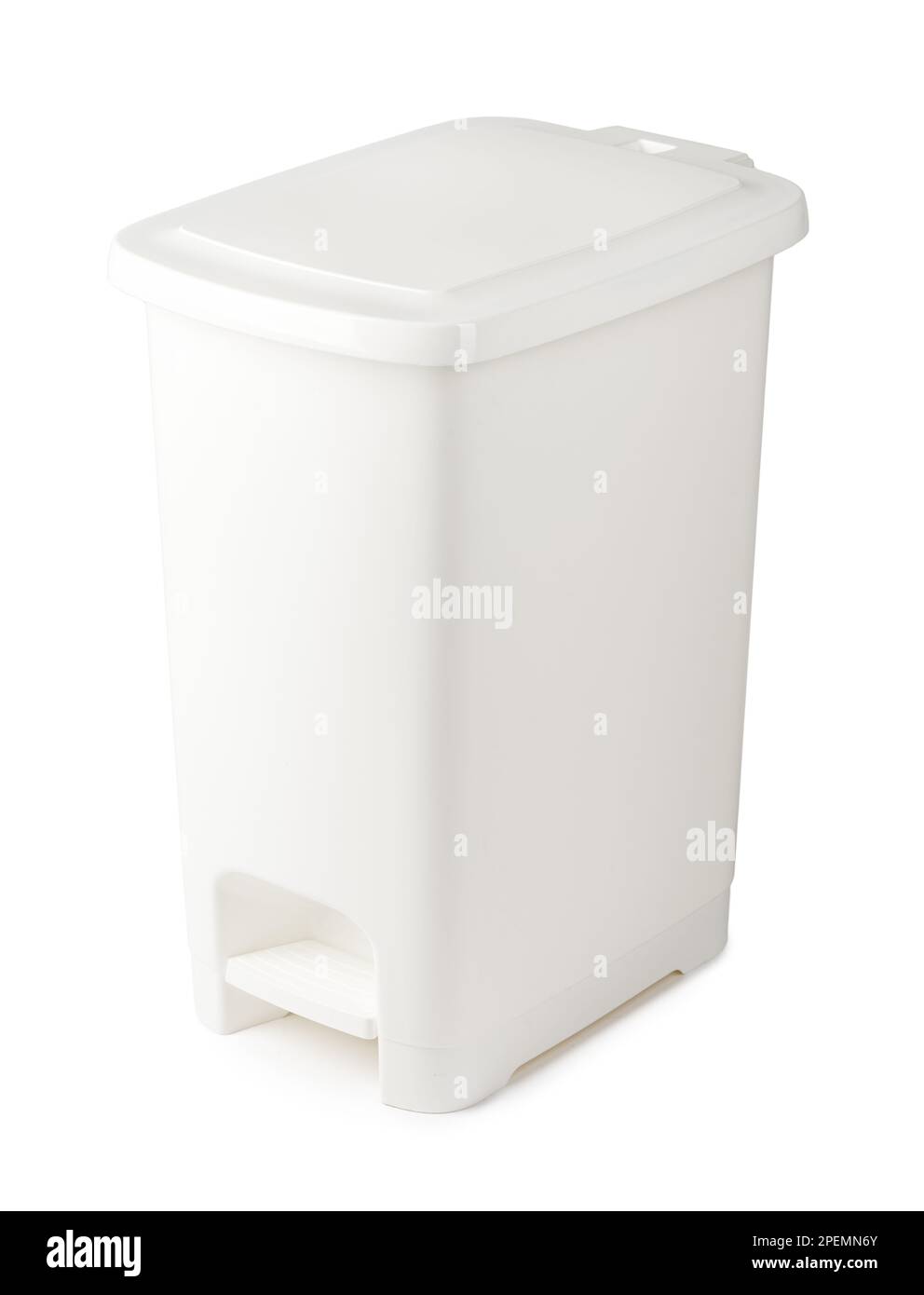 White plastic waste bin isolated on white Stock Photo - Alamy