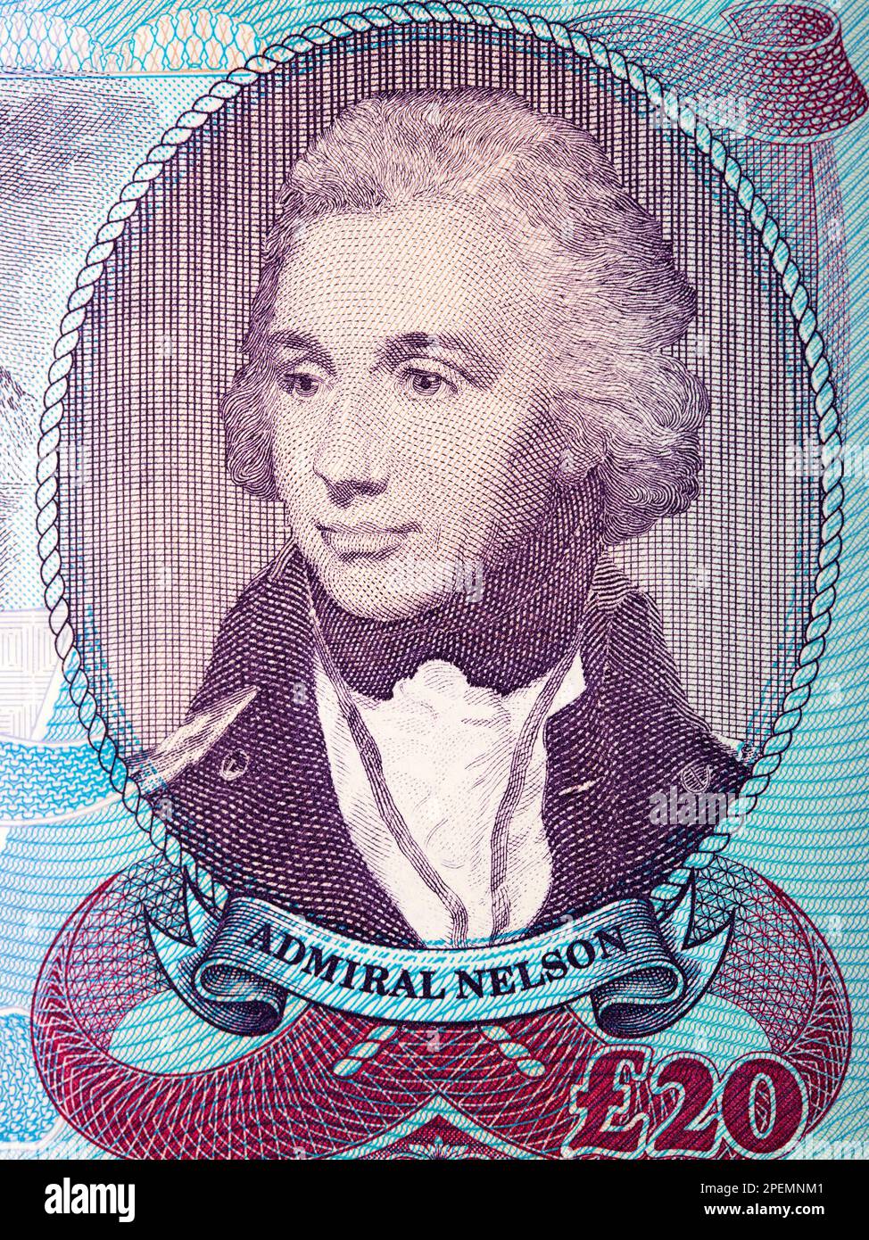Admiral Horatio Nelson a portrait from old Gibraltar money - pound ...