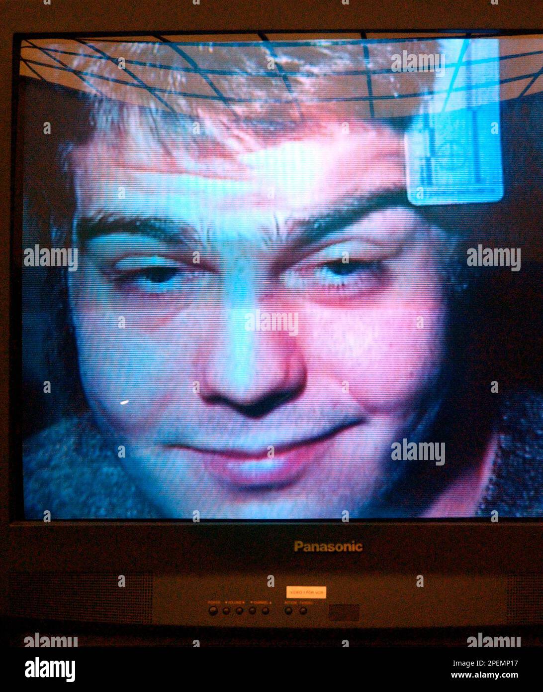 A photograph, taken by police, is displayed, Monday, Sept. 27, 2004, on ...