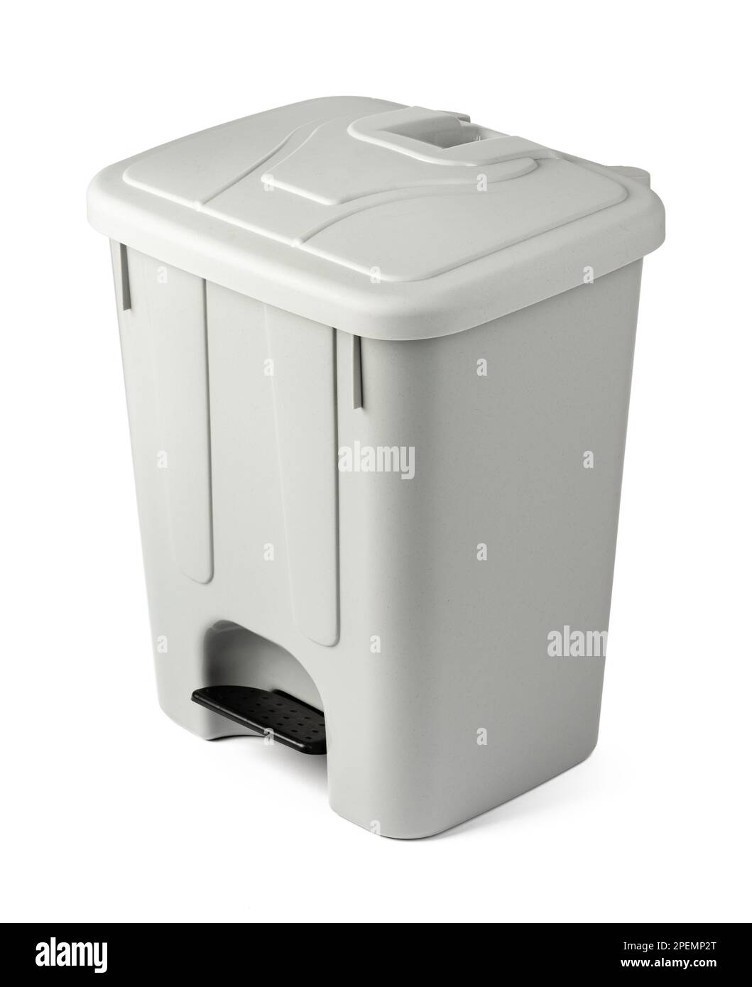 Gray plastic waste bin isolated on white Stock Photo - Alamy