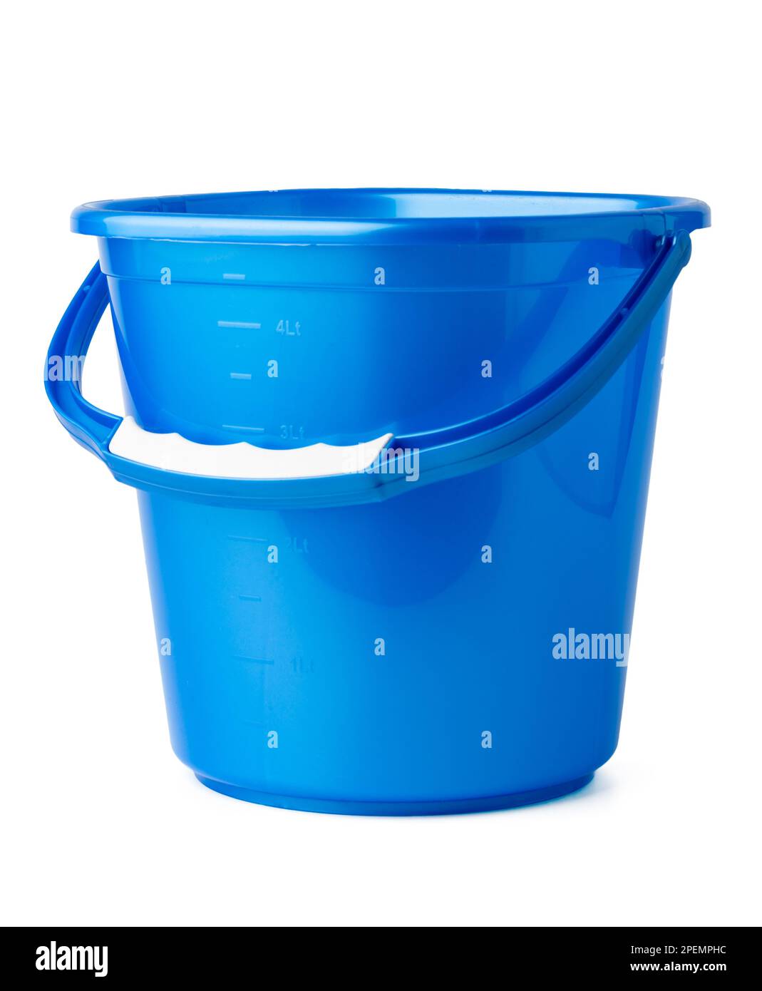 Blue plastic bucket isolated on white background Stock Photo - Alamy