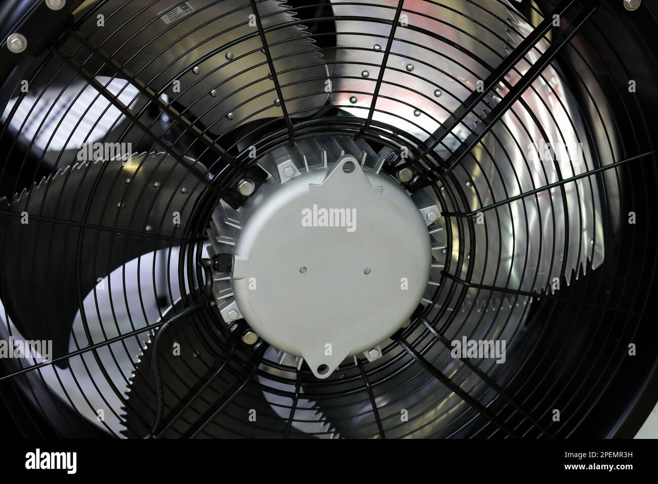 Industrial stainless steel exhaust fan close up. Selective focus Stock ...