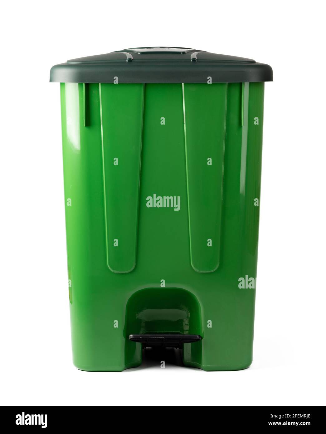 Green recycle bin isolated on white background Stock Photo - Alamy