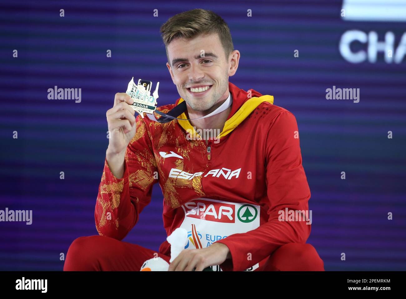 Adri‡n BEN of Spain Podium 800m Men during the European Athletics ...