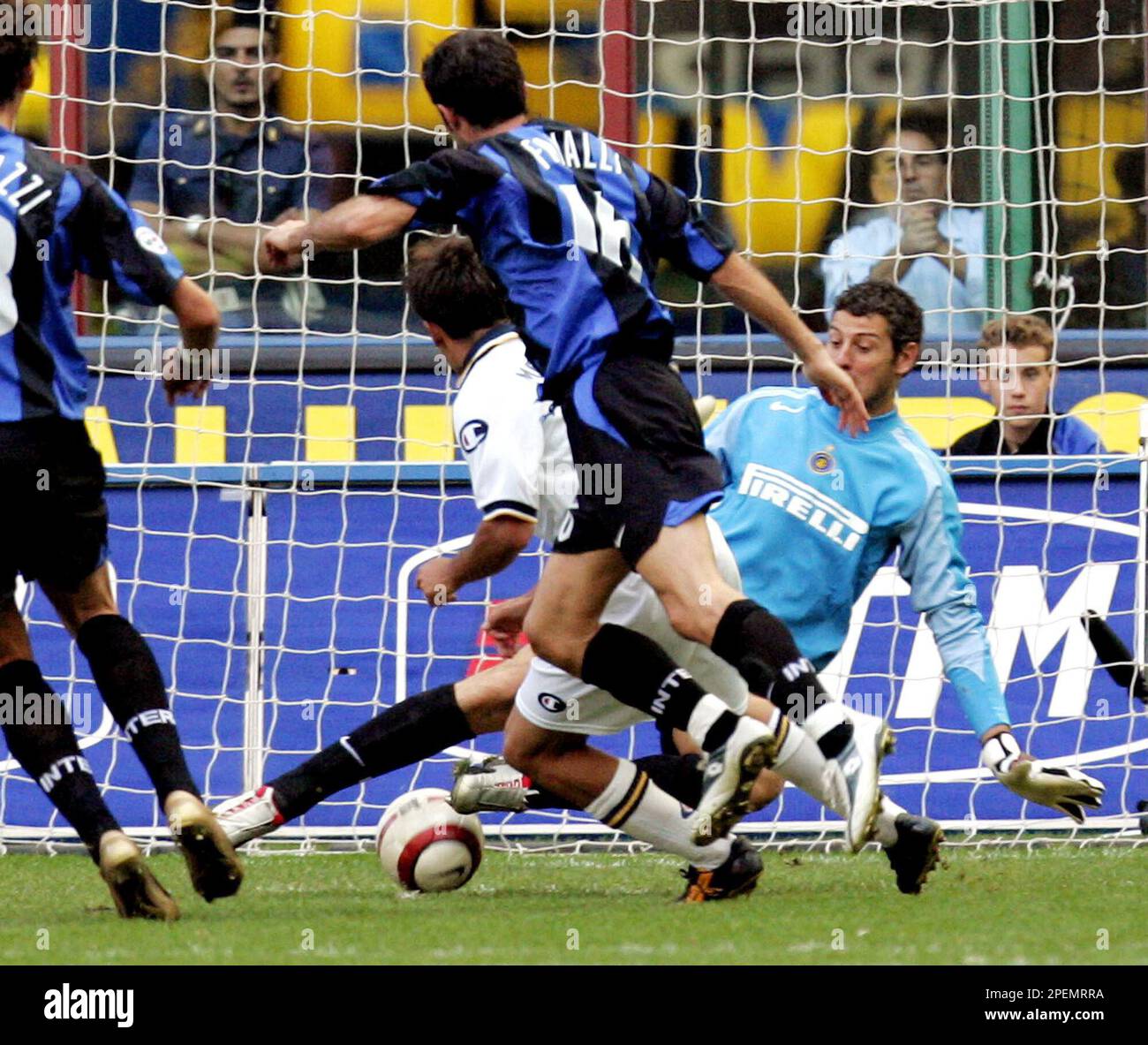 Parma's Marco Marchionni, center, scores during the Italian major ...