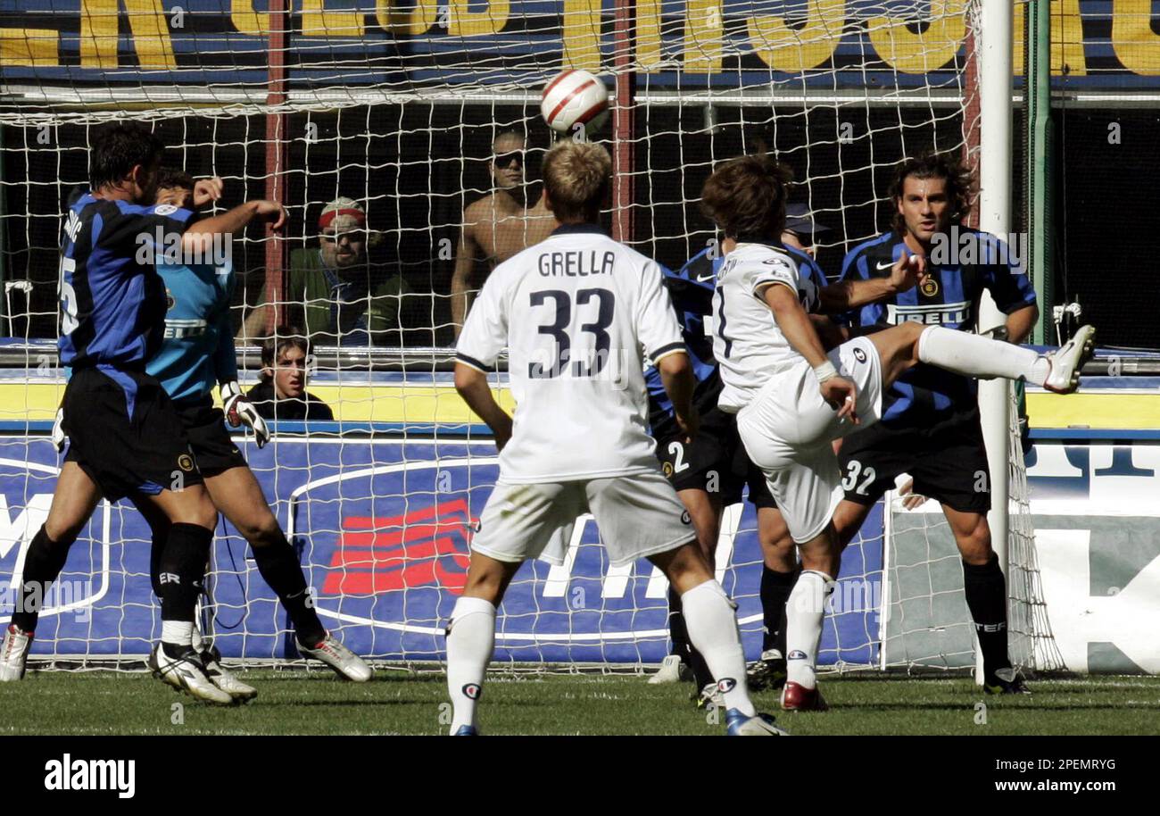 Parma forward Alberto Gilardino, right, scores during the Italian major ...