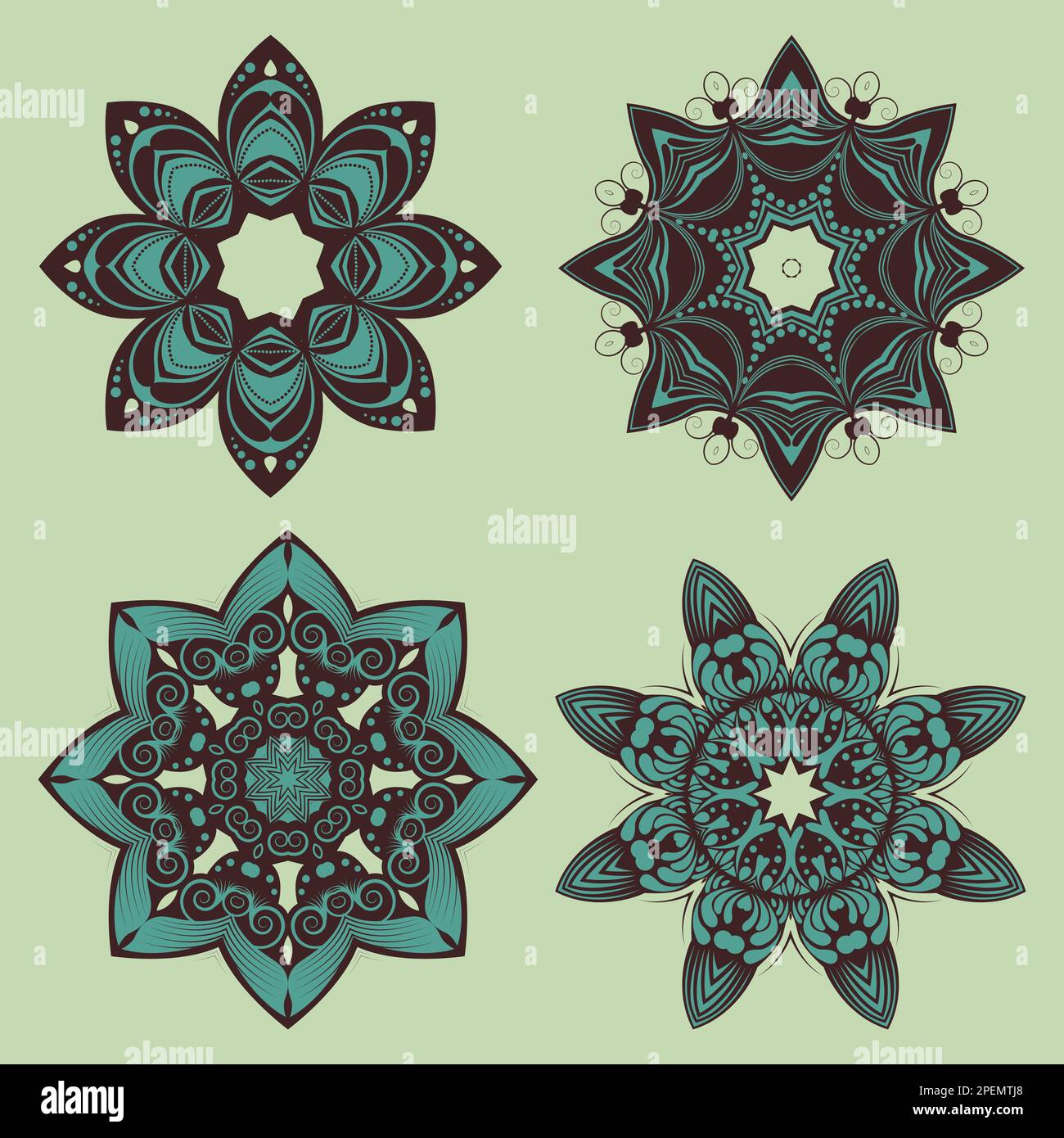 Collection of floral mandala designs Stock Vector Image & Art - Alamy