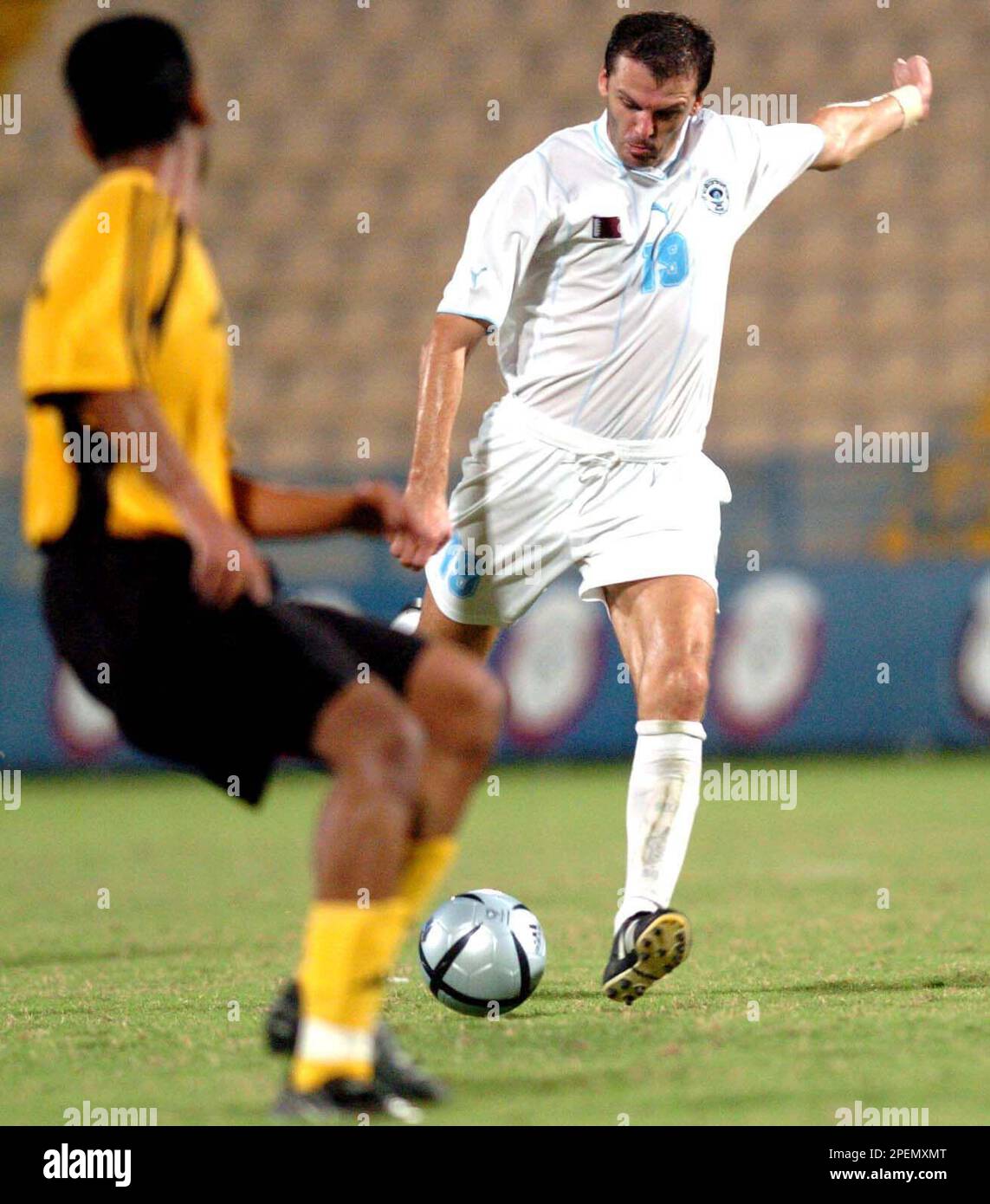 Yugoslaviia's player Fani Jurbak, right, of Wakra Club controls the ...