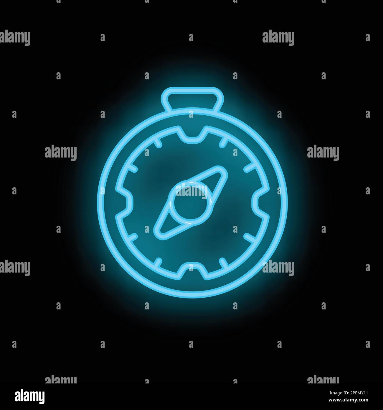 Travel compass icon outline vector. Virtual tour. Digital tourism neon ...