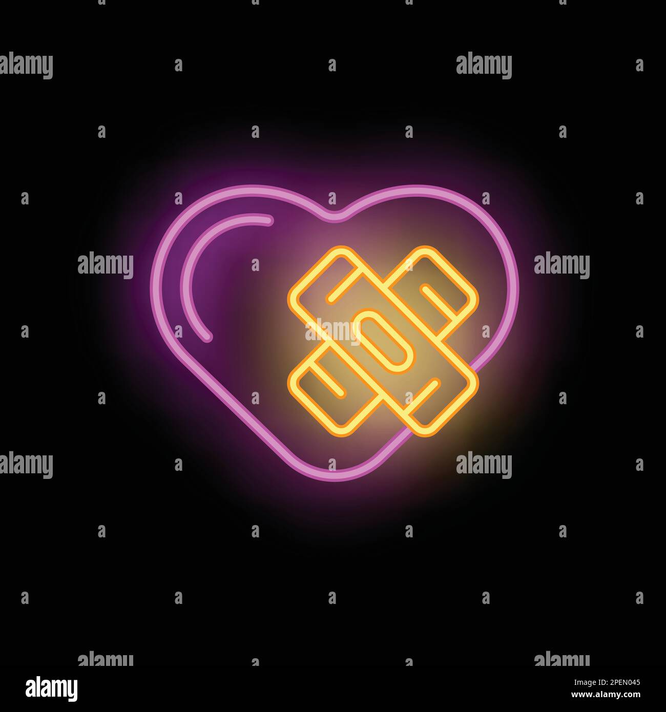 Heart surgery icon outline vector. Cardiac treatment. Care surgeon neon ...