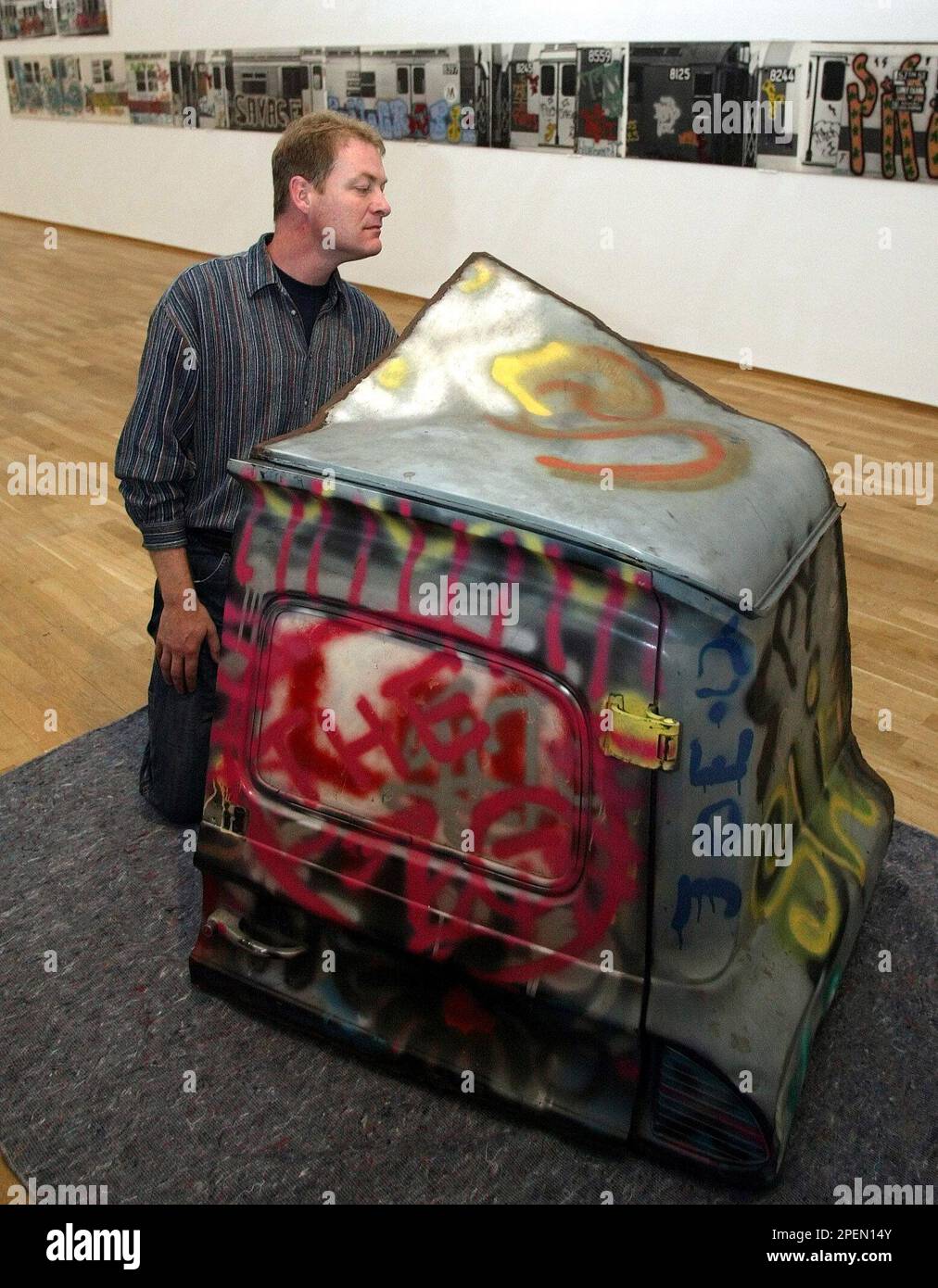 Klaus Leukers, of the Berlin museum "Hamburger Bahnhof" looks at the ...