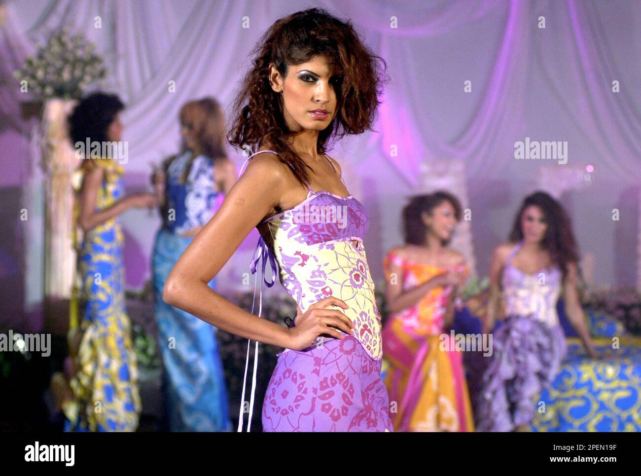 Indian models display the collection by Spaces at a fashion show in ...