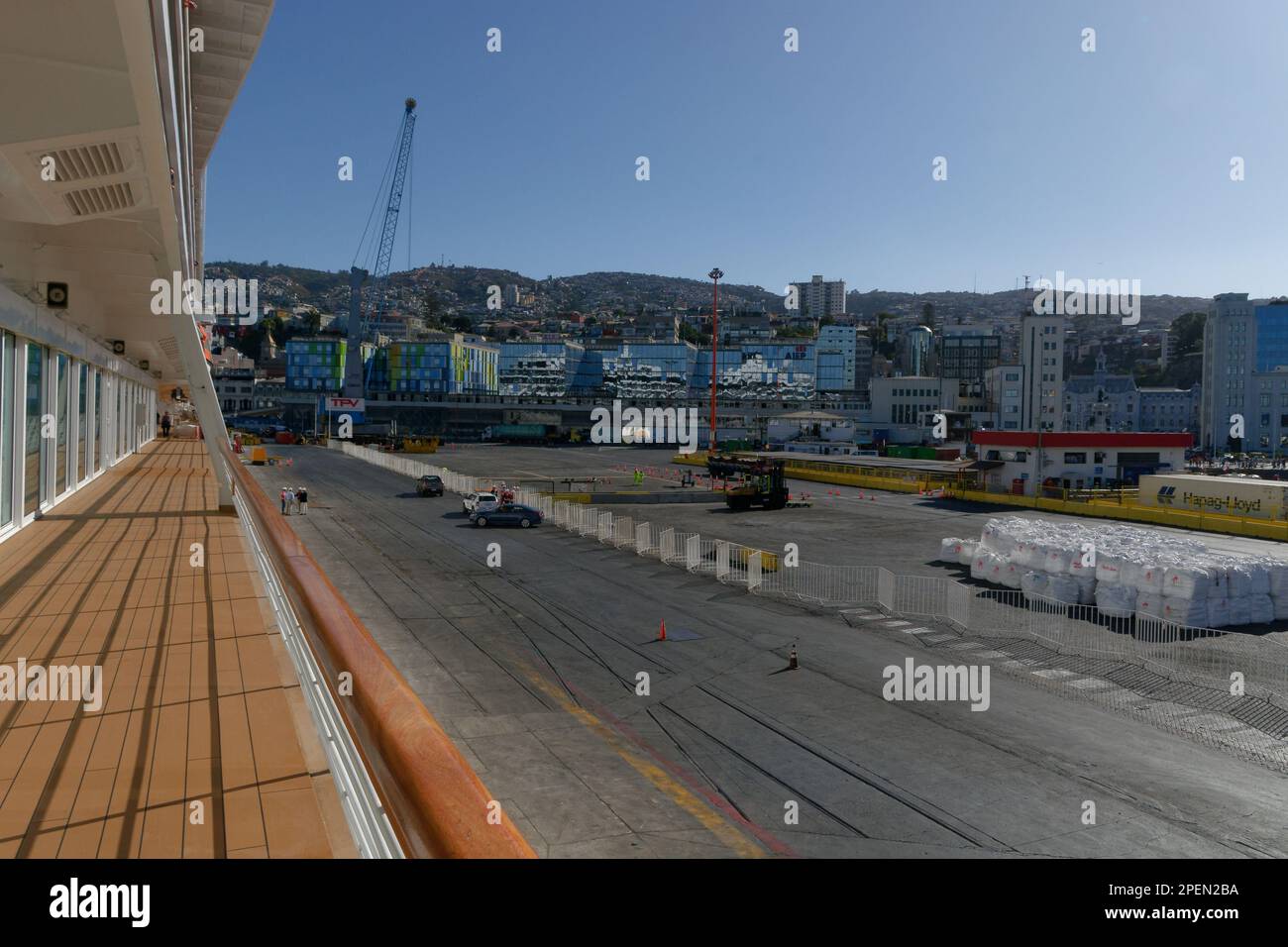 Valparaiso, Chile, Harbor Dockside view from a cruise ship with ...