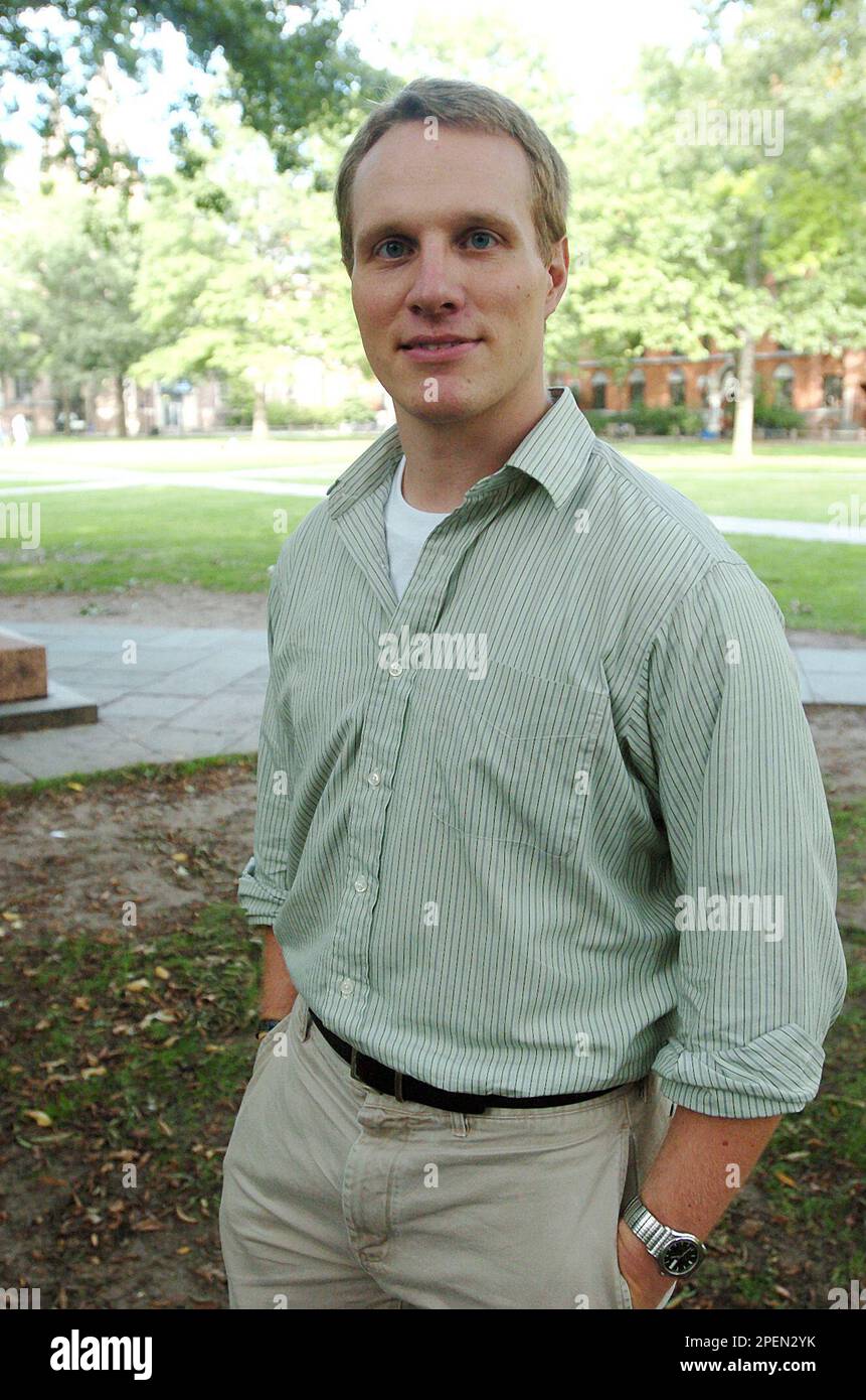 Brian Hughes poses on the Yale University campus in New Haven, Conn ...