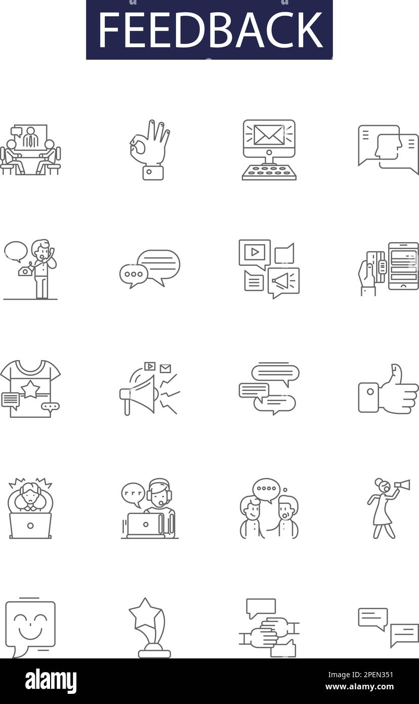 Feedback Line Vector Icons And Signs Opinion Input Reaction Rating Assessment Analysis