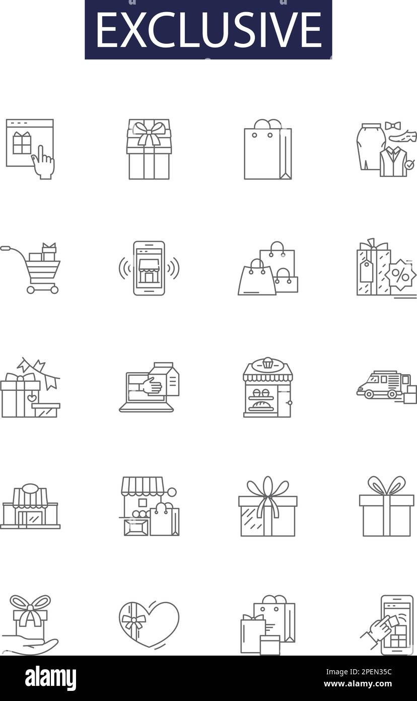 Exclusive line vector icons and signs. Discrete, Secluded, Particular ...