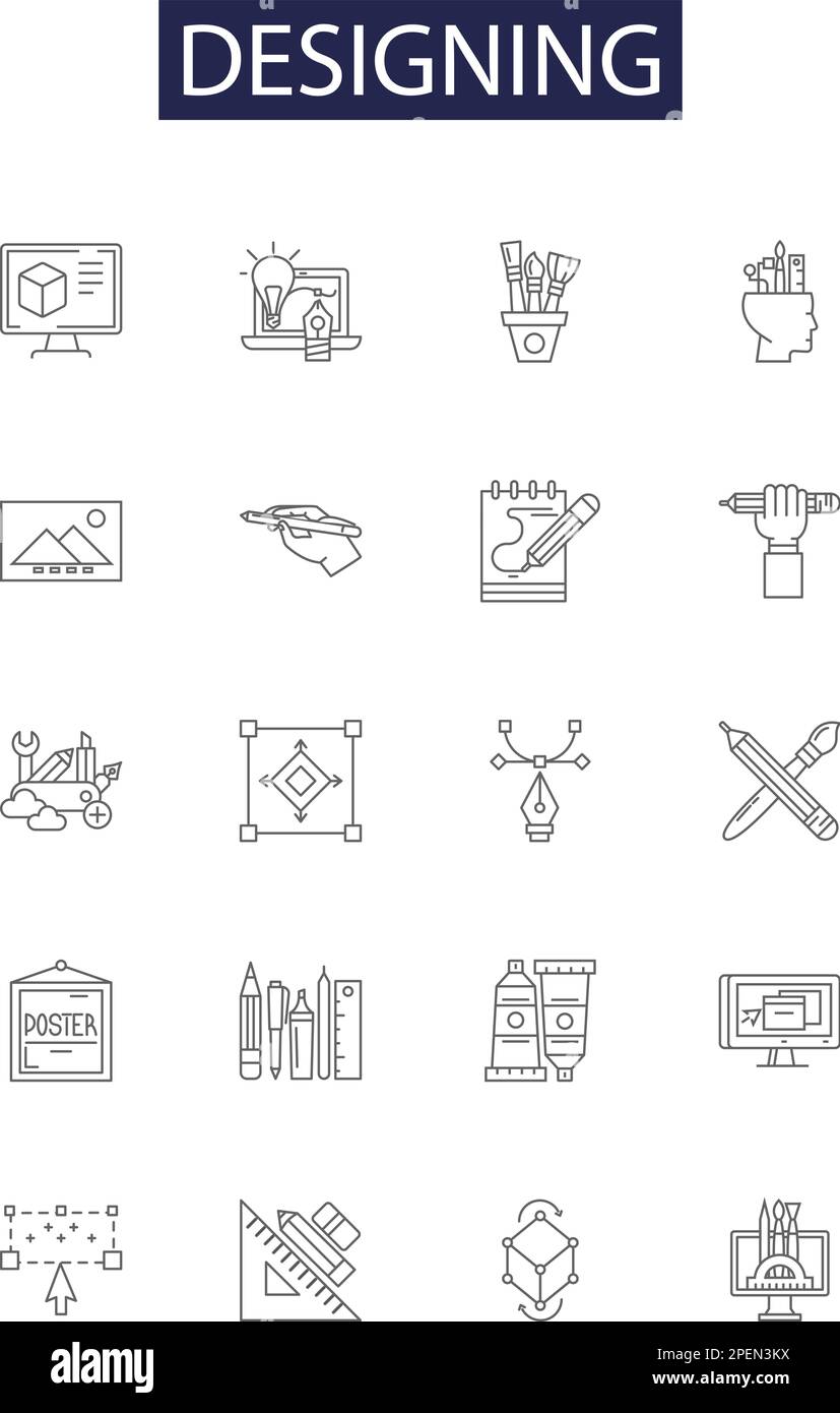 Designing line vector icons and signs. Artistic, Styling, Modelling ...