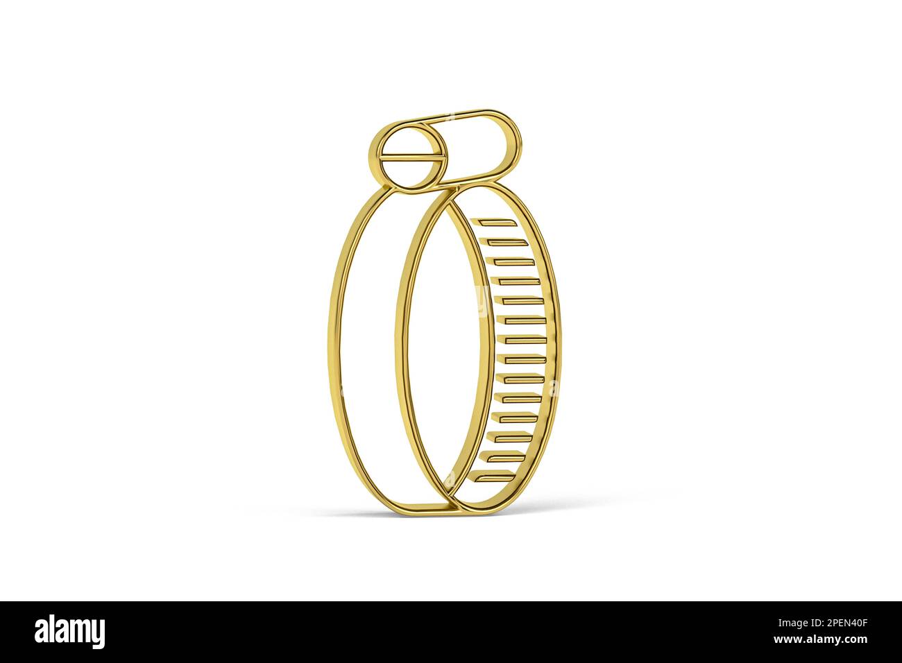 Golden 3d hose clamp icon isolated on white background - 3d render ...