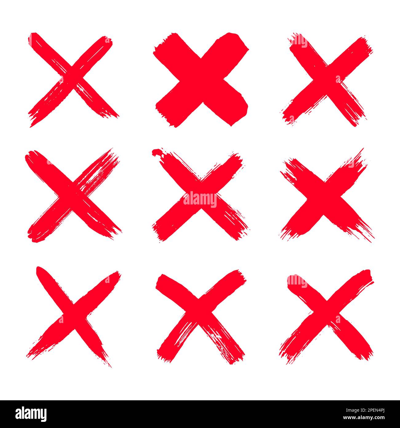 Dirty grunge hand drawn with brush strokes cross x vector illustration ...